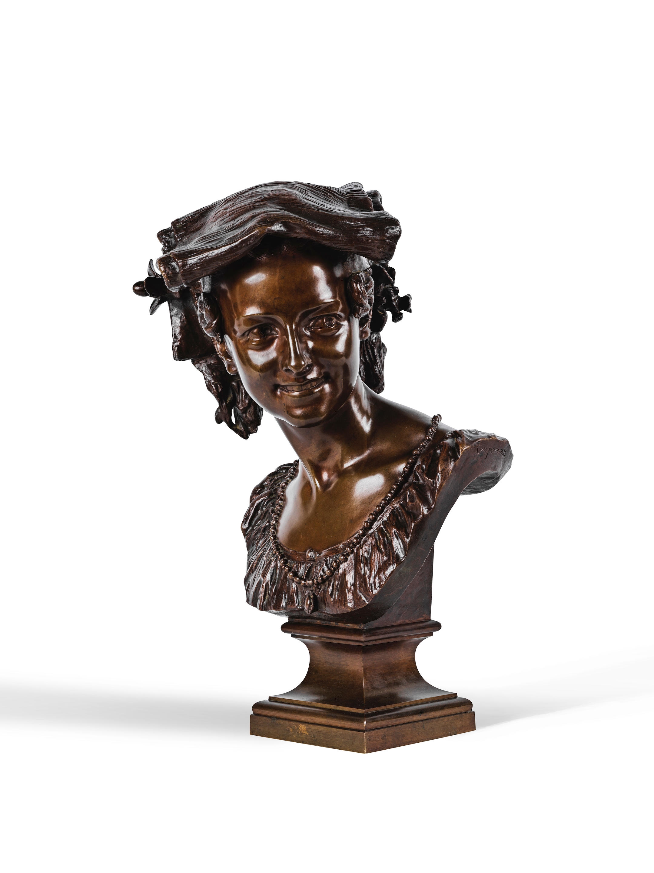 Jean-Baptiste Carpeaux | TWO FRENCH PATINATED BRONZE BUSTS ENTITLED 'LE ...