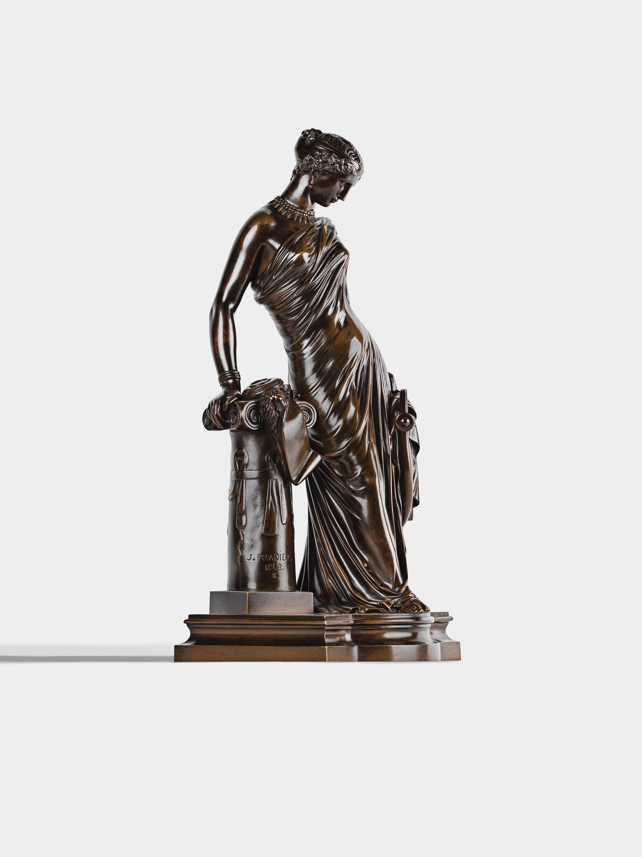 Jean-Jacques Pradier | PATINATED BRONZE FIGURE OF SAPPHO (1848) | MutualArt