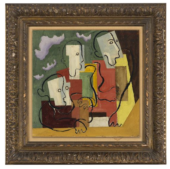 Louis Marcoussis | Trois personnages (1928) | MutualArt