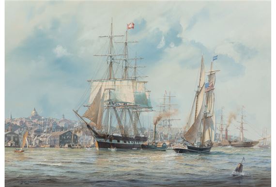 Roy Cross | Packet Washington Irving Departing Boston in circa 1840 ...