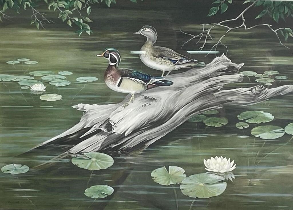 Maynard Reece | TWO DUCKS ON A LOG | MutualArt