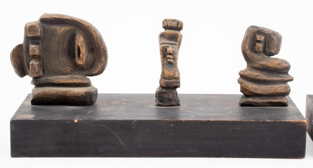 New York School | Abstract Expressionist Bronze Sculpture Triptych ...