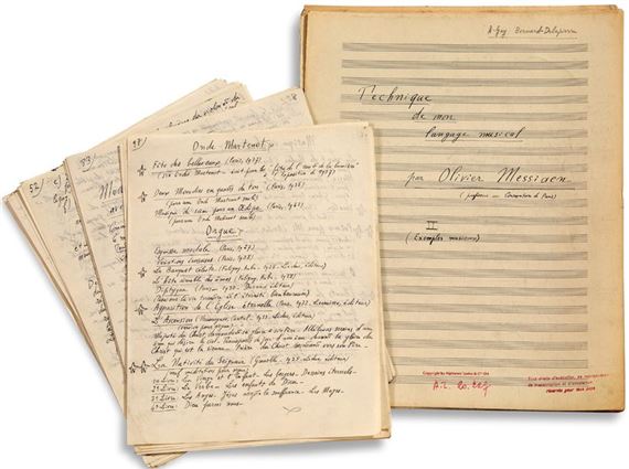 Olivier Messiaen | autograph MANUSCRIT with autograph musical examples ...