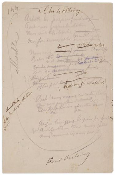 Paul Verlaine | Autograph POEM signed Paul Verlaine (1890) | MutualArt