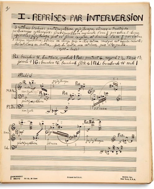 Olivier Messiaen | autograph musical manuscript signed Olivier Messiaen ...