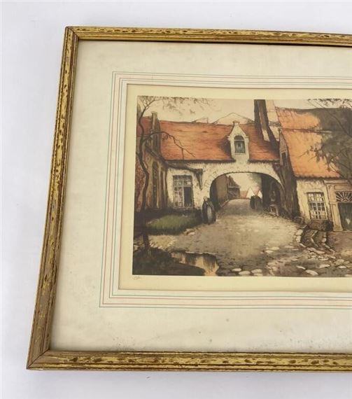 Alfred Van Neste | Signed etching. Entree Du Chateaux. 17 1/4 by 21 ...