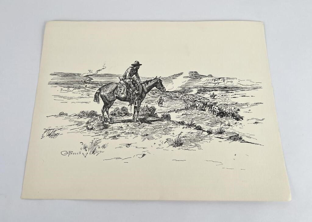 Charles Marion Russell | Charles M Russell Print The Surprise Attack | MutualArt