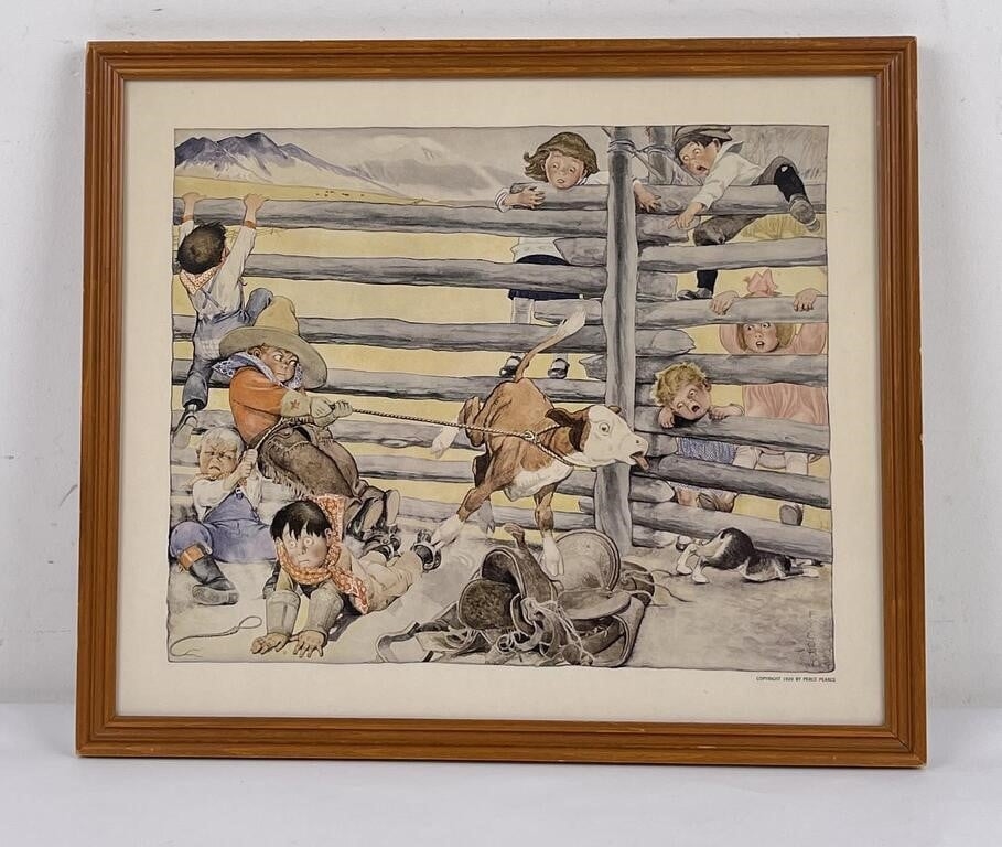 Fanny Young Cory | 1920 Fanny Y. Cory Perce Pearce Cowboy Print | MutualArt