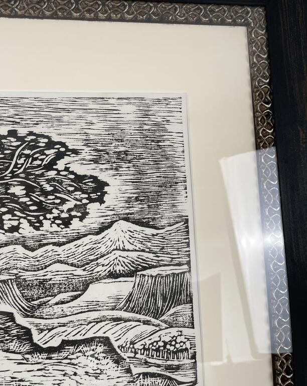 Myrtle de Meulles | Myrtle Tree Linocut Woodblock Print | MutualArt