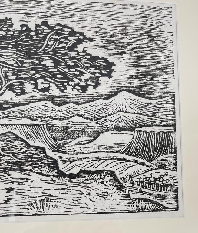 Myrtle de Meulles | Myrtle Tree Linocut Woodblock Print | MutualArt