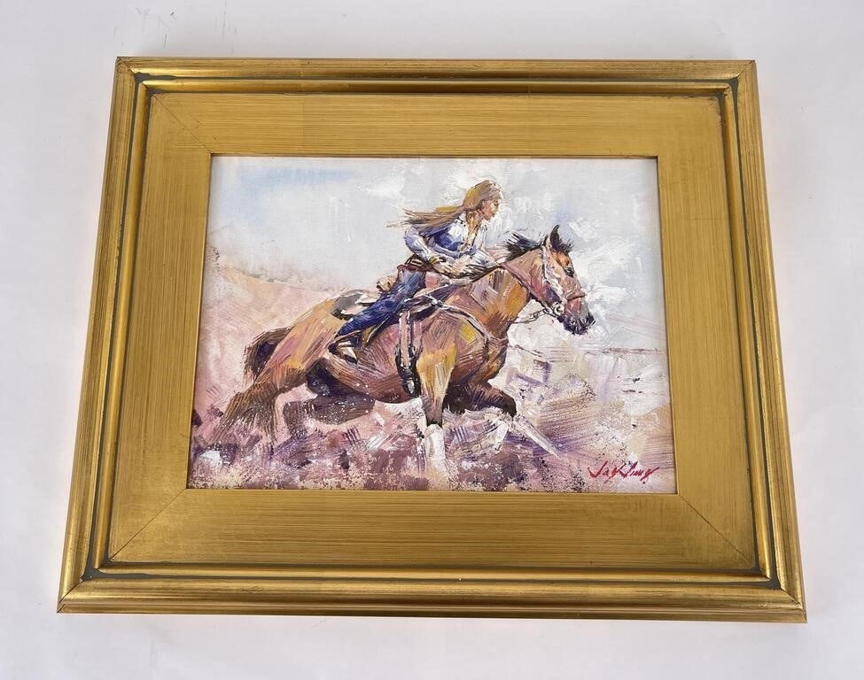 Jay Jung | Jay Jung Cowgirl Painting (1955) | MutualArt