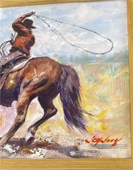 Jay Jung | Jay Jung Roper Cowboy Painting (1955) | MutualArt