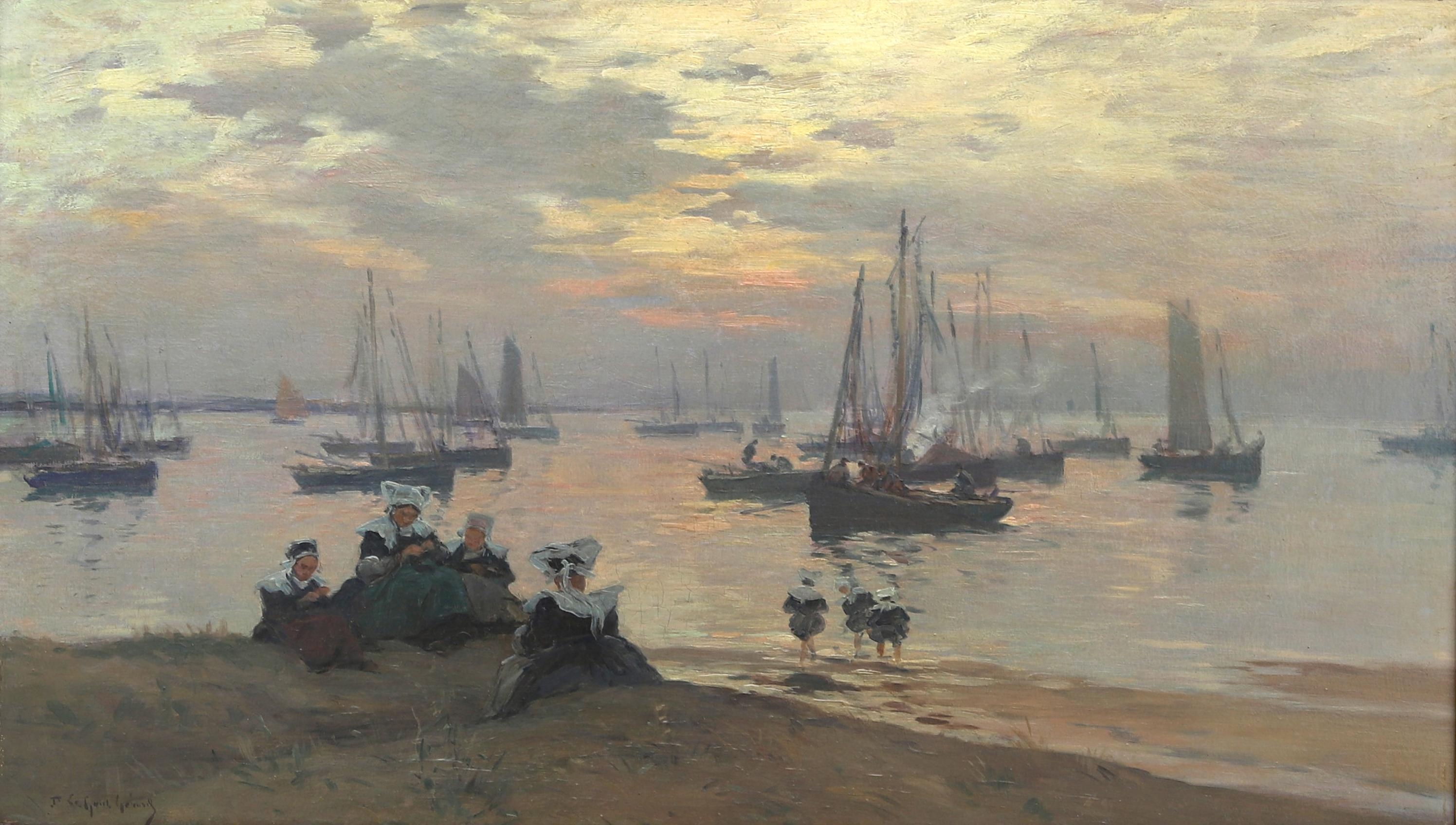 Fernand Marie Eugène Legout-Gérard | Netten boeten aan de Bretonse kust ...