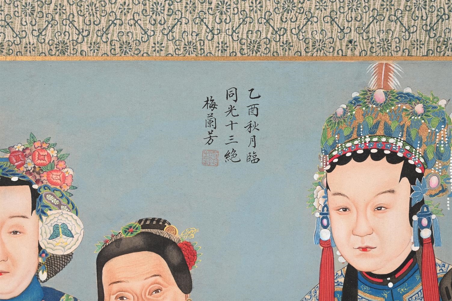 Lanfang Mei | A large Chinese painted panel of Peking Opera figures ...