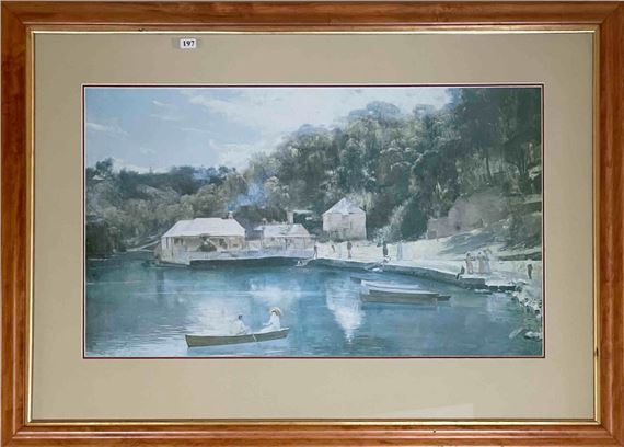 Tom Roberts | Jetty and Rowboat | MutualArt