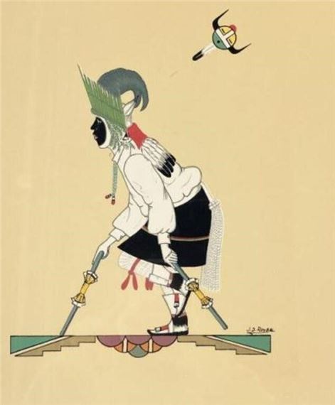 Jose D. Roybal | Silk screen of a man with ram's horns on his head ...
