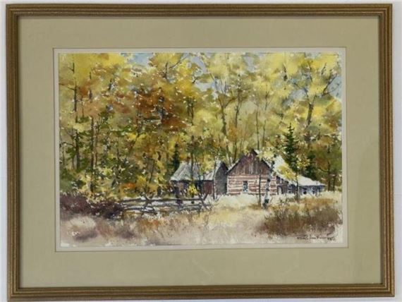 Phil Austin | An Original watercolor painting, depicting a cabin in the ...