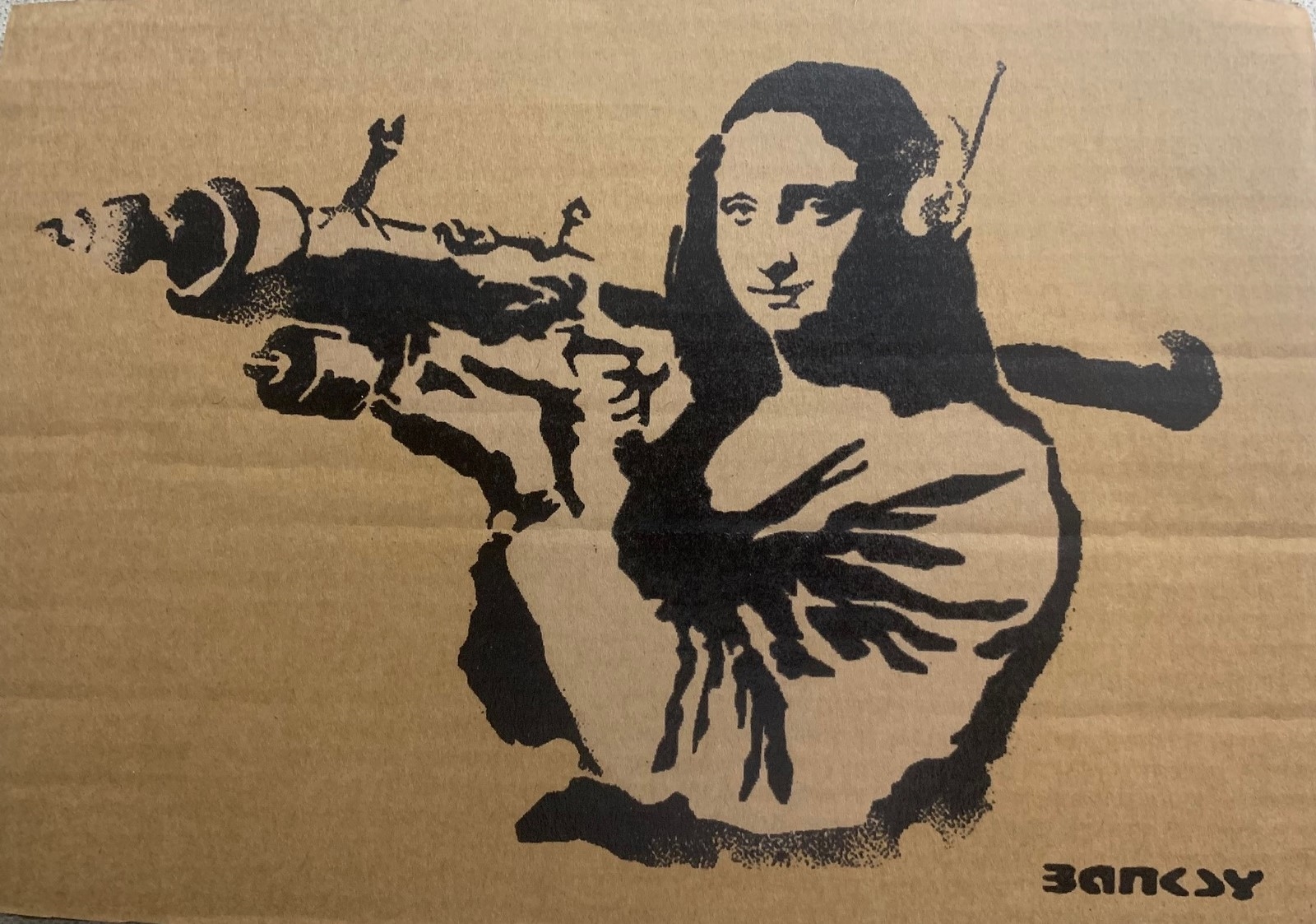 Banksy | Spray paint and stencil on cardboard, signed and numbered 50 ...