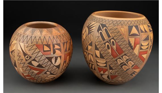 Rondina Huma | Two Hopi Polychrome Jars | MutualArt