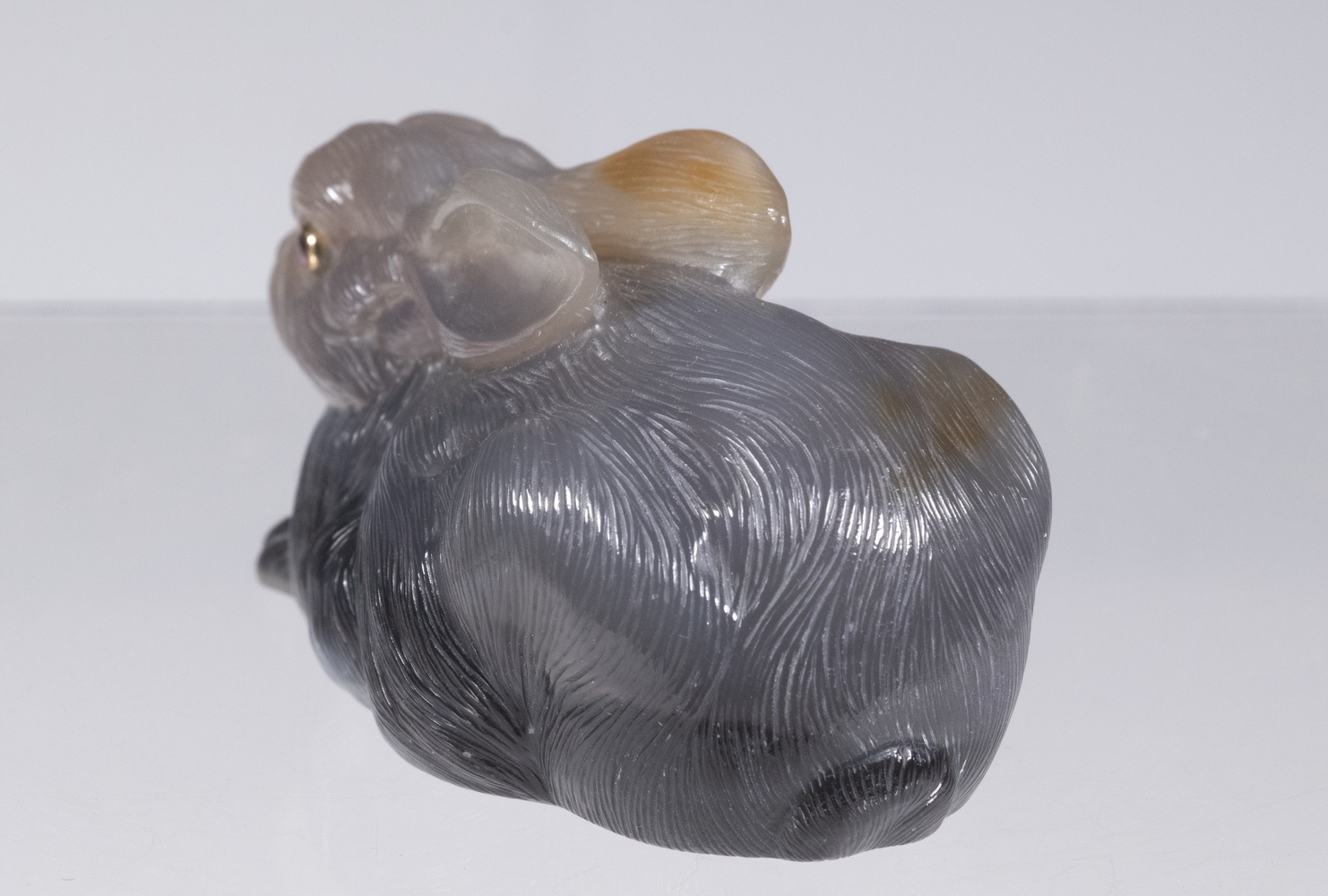 Russian School | Agate Sculpture of a Recumbent Rabbit | MutualArt