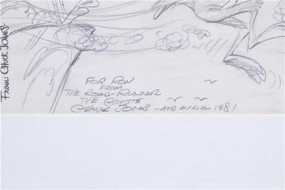 Chuck Jones | Original Cartoon Drawing in pencil of the Roadrunner and ...