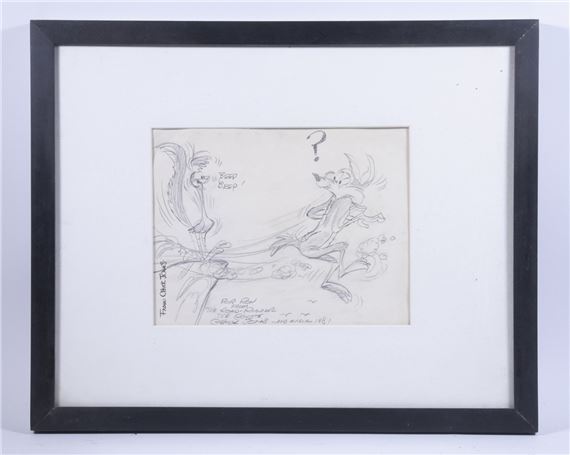 Chuck Jones | Original Cartoon Drawing in pencil of the Roadrunner and ...