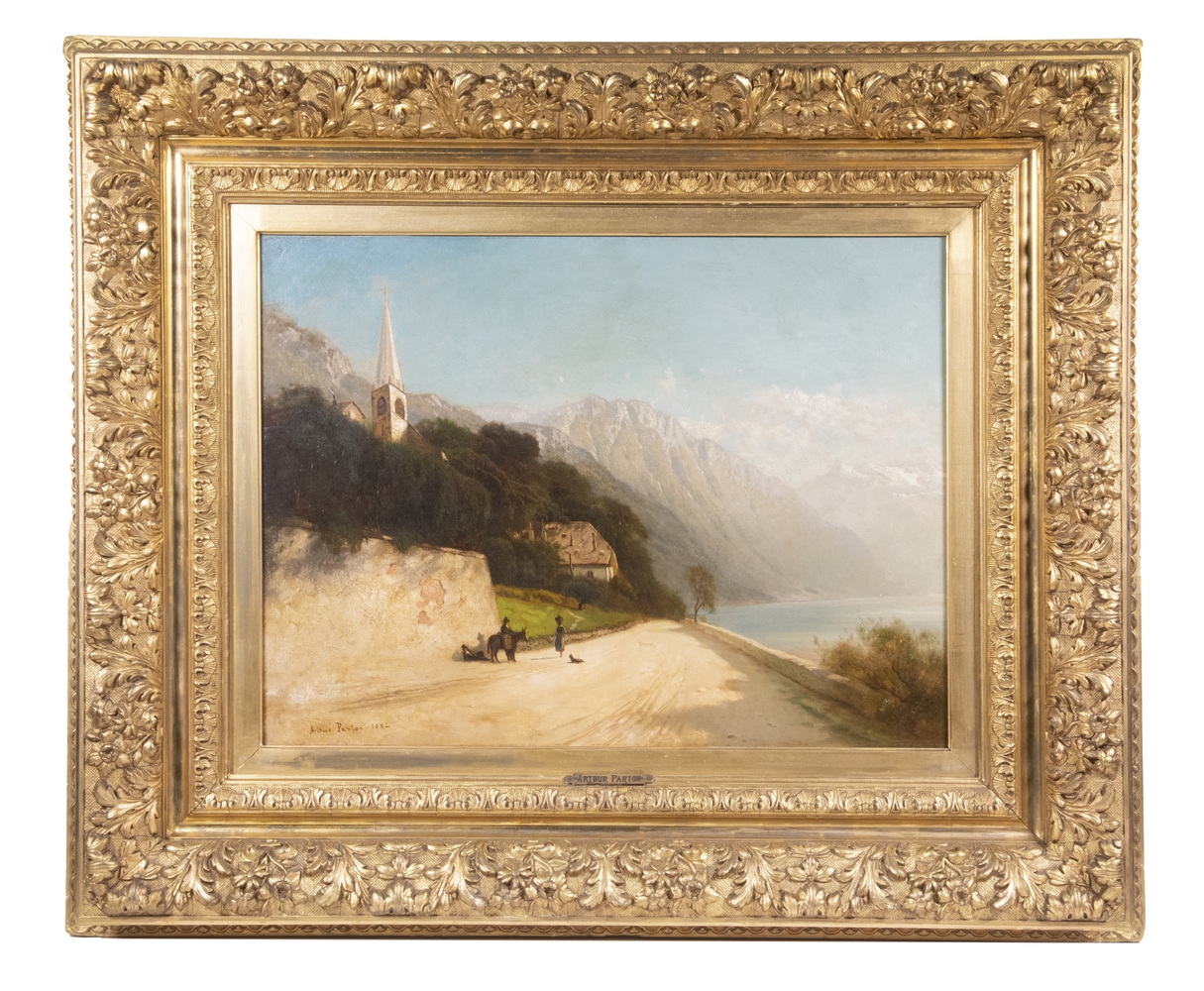 Arthur Parton | Lake Como Road with Church and Chateau (1882) | MutualArt