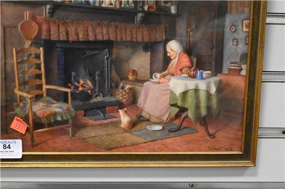 Henry Edward Spernon Tozer | interior scene by the fire | MutualArt