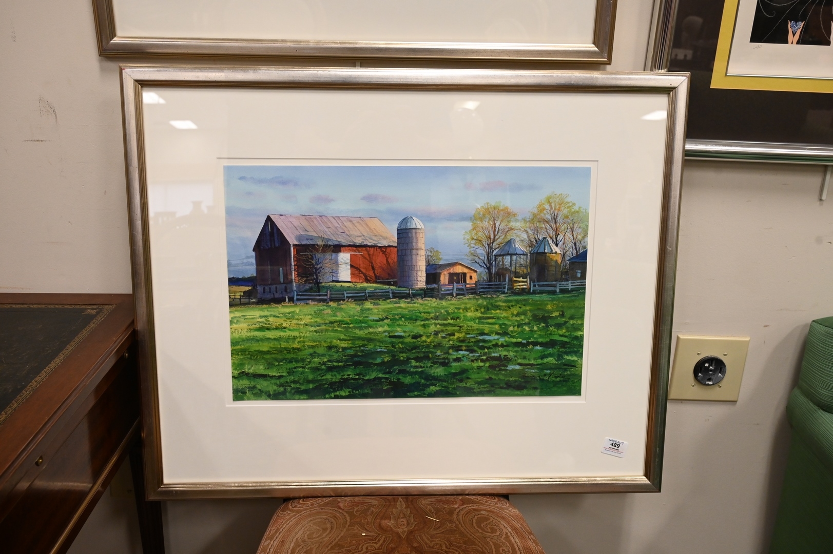 Thomas McNickle | Barn with Two Corn Cribs (2022) | MutualArt