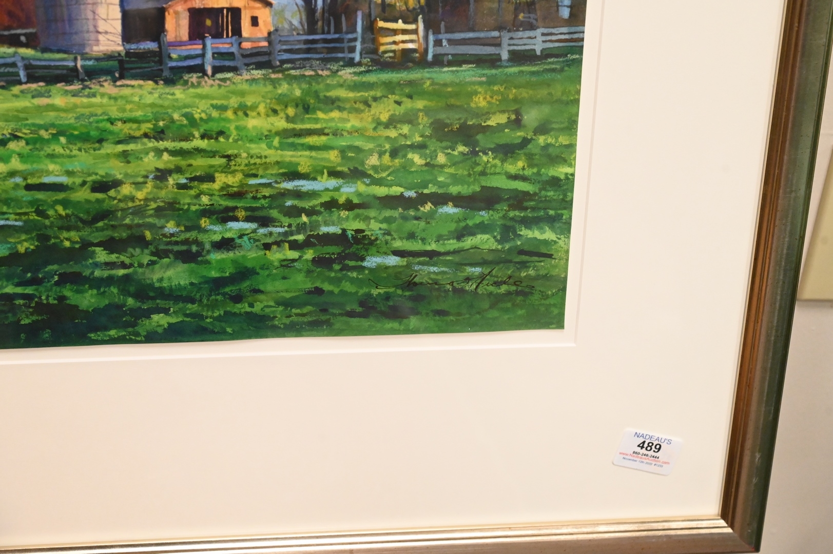 Thomas McNickle | Barn with Two Corn Cribs (2022) | MutualArt