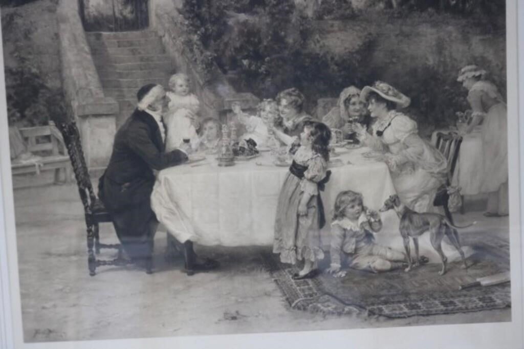 Frederick Morgan | A GENRE SCENE DEPICTING A FAMILY AT AN OUTDOOR ...