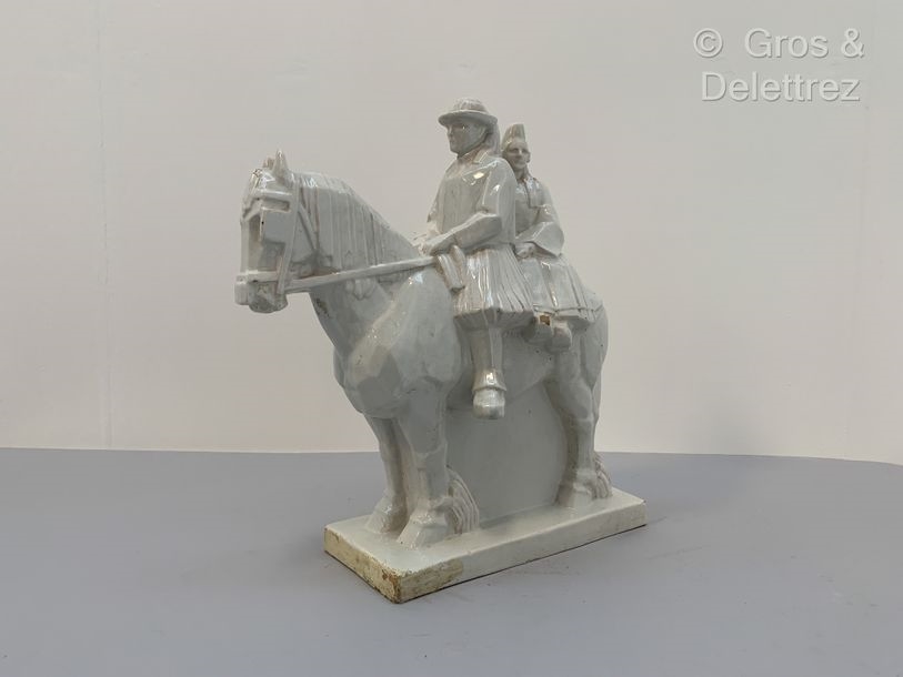 Emile Just Bachelet | The bride and groom on horseback | MutualArt