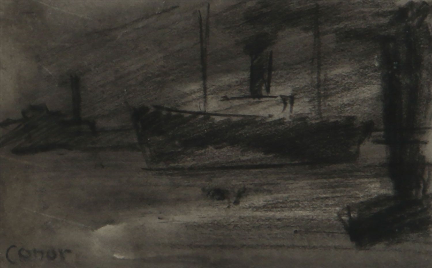 William Conor | BOAT AT BELFAST DOCKS | MutualArt