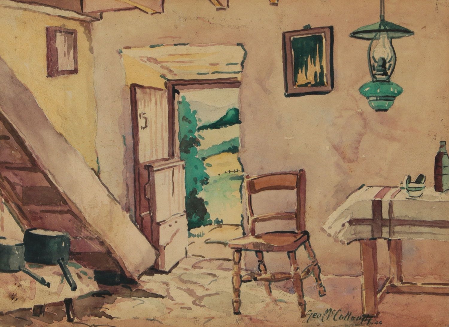 George C. McCullough | INTERIOR OF AN OLD IRISH COTTAGE | MutualArt