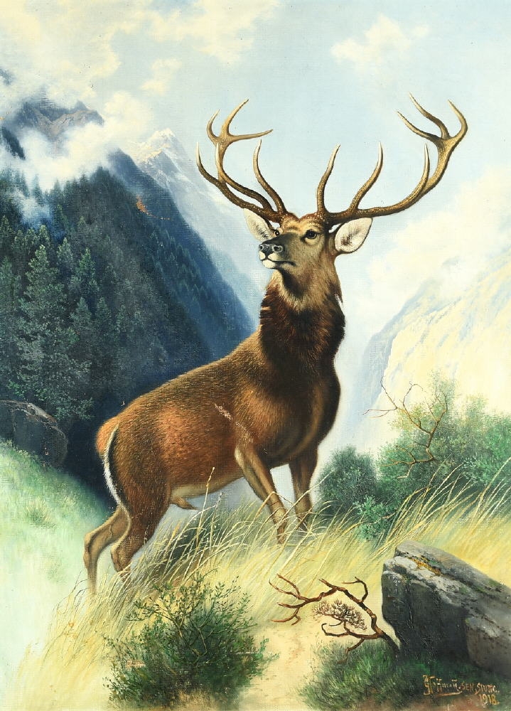Georg Hoffmann | Hirsch in Gebirgslandschaft (1918) | MutualArt
