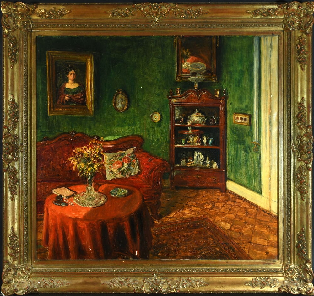 Richard Kirkham | Blick in ein Biedermeier-Interieur (1924) | MutualArt