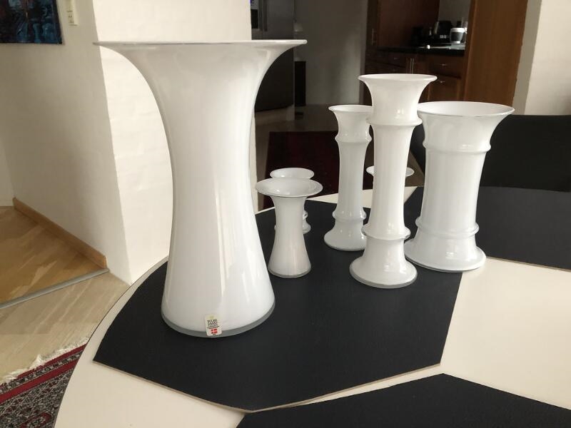 Michael Bang | Seven vases of wite glass | MutualArt