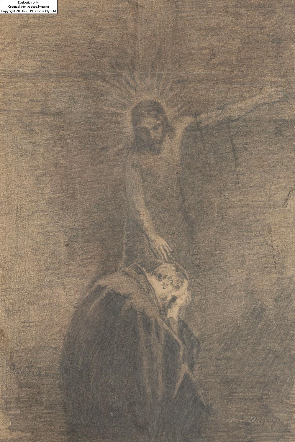 Piotr Stachiewicz | Consolation from the Cross (1898) | MutualArt