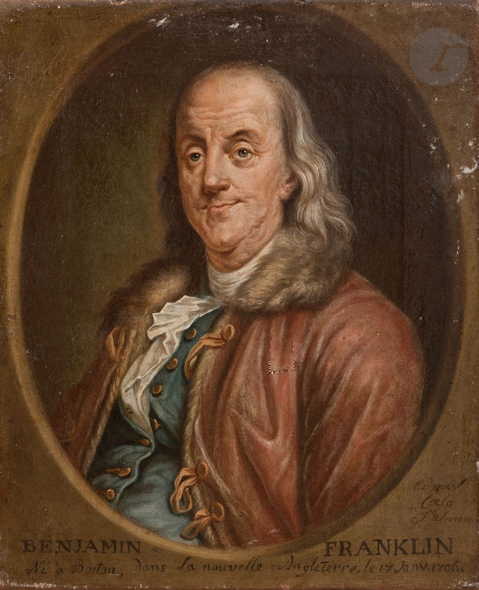 French School, 19th Century | Portrait de Benjamin Franklin (1706 ...