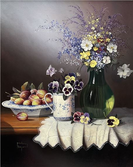 Paul Morgan | Still Life of Flowers and Fruit | MutualArt