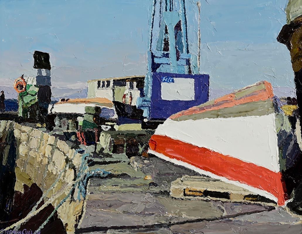 Stephen Cullen | Red and White Boat at Bullock Harbour | MutualArt