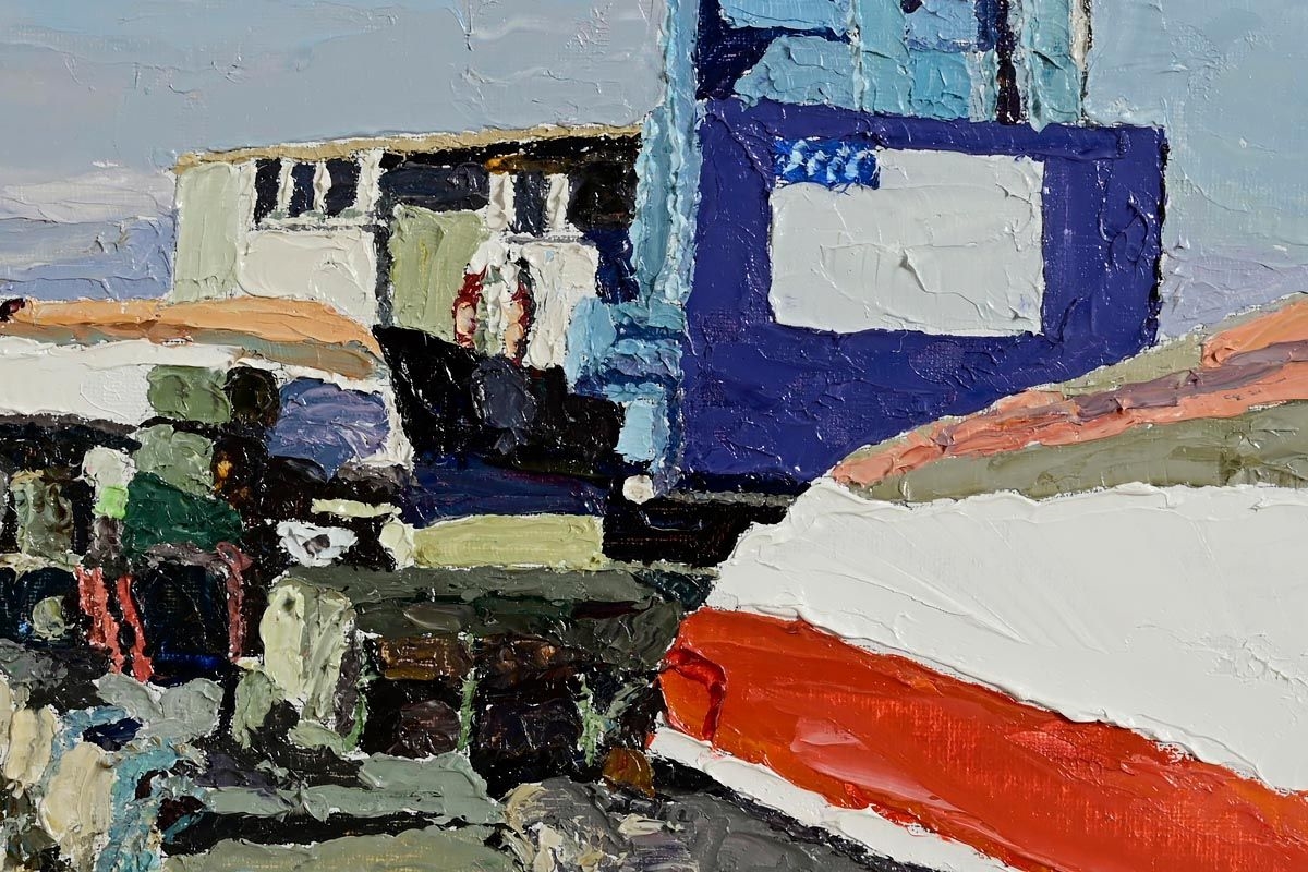 Stephen Cullen | Red and White Boat at Bullock Harbour | MutualArt