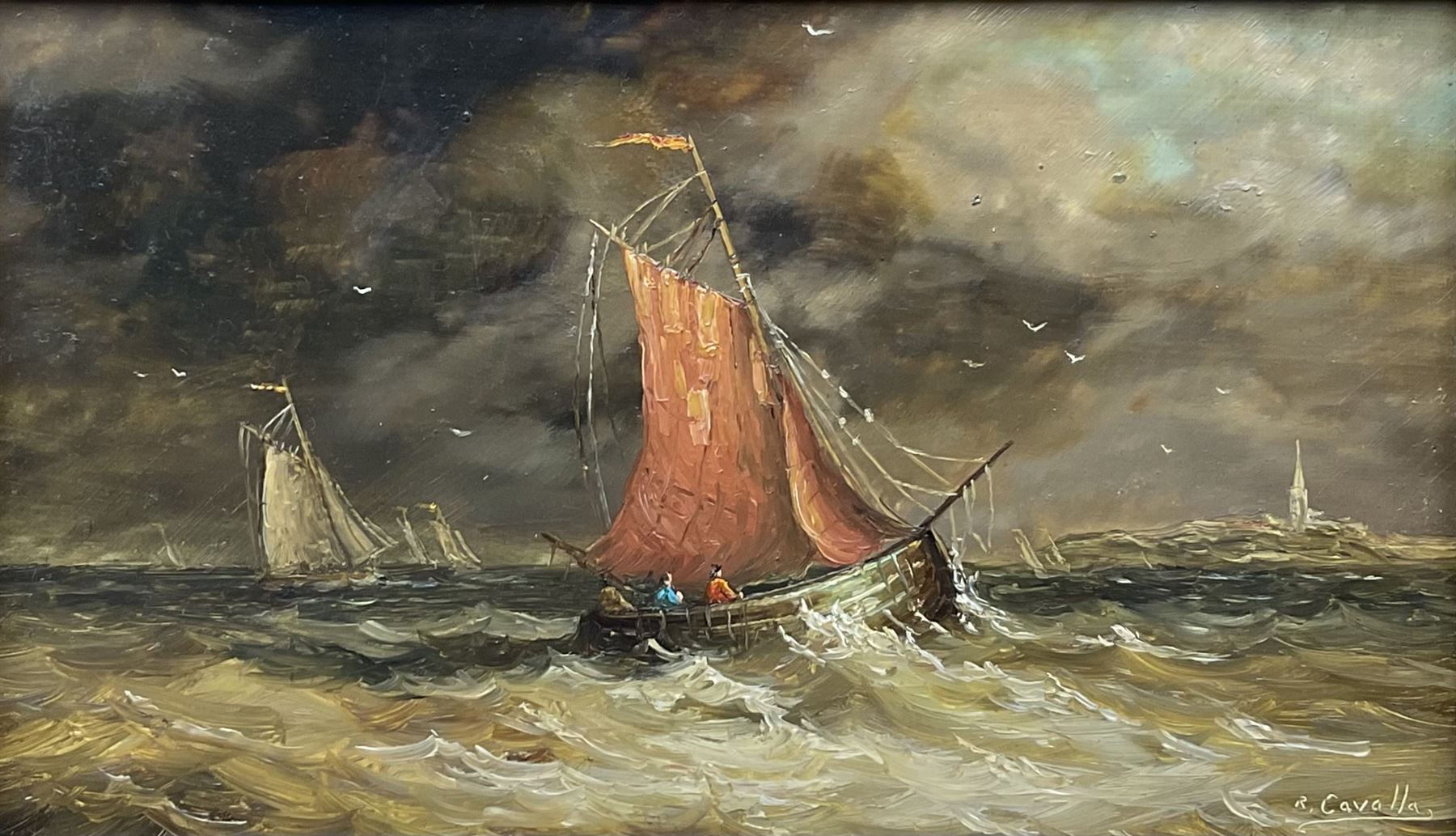 Ronald Cavalla | Fishing Boat in Choppy Seas | MutualArt