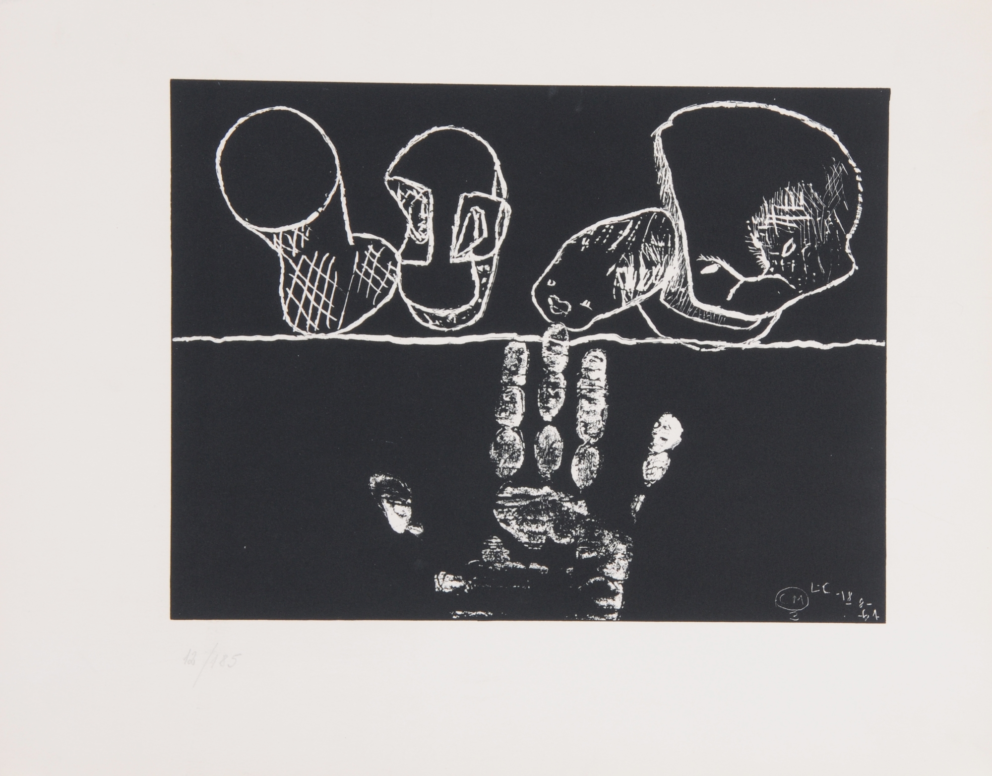 Le Corbusier | Main Le Corbusier et pierres (1964) | MutualArt