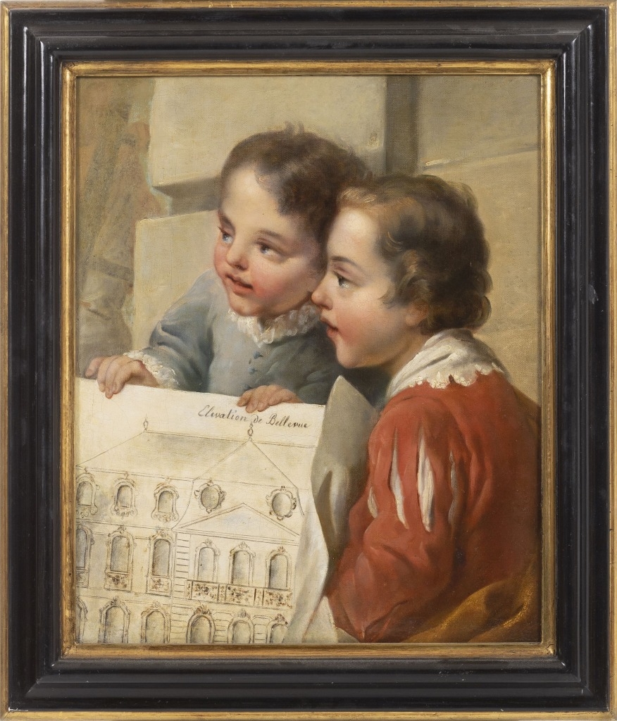 Charles-André van Loo | BOYS WITH ELEVATION OF THE BELLEVUE PALACE ...