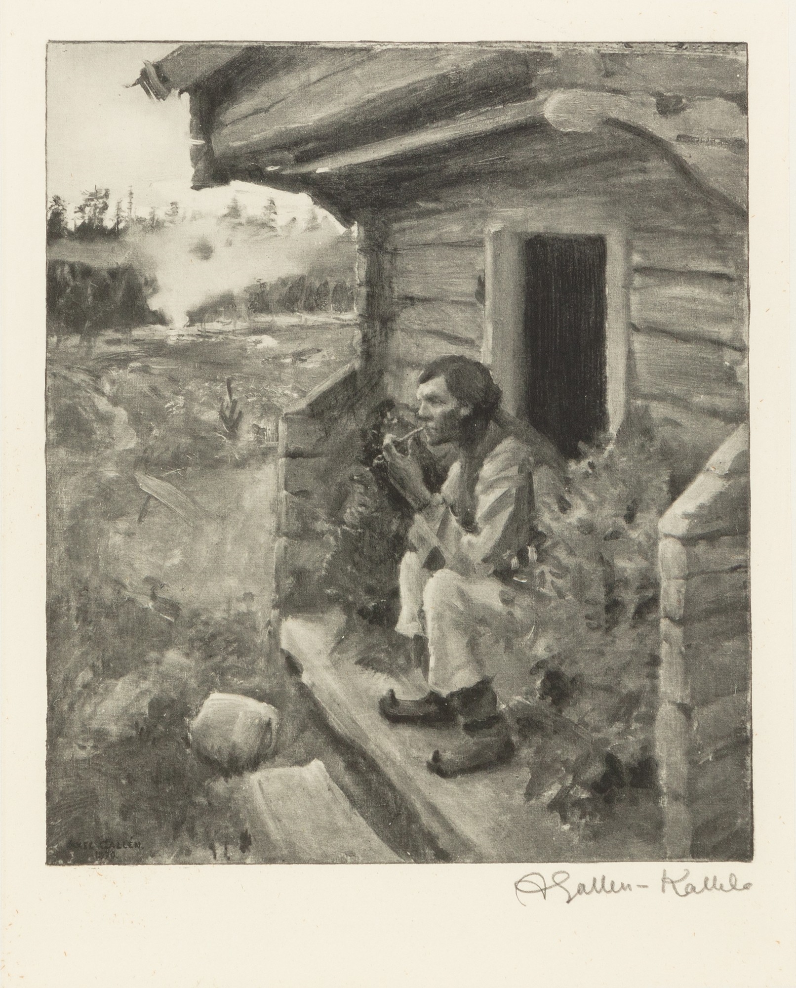 Akseli Gallen-Kallela | A man smoking his pipe | MutualArt