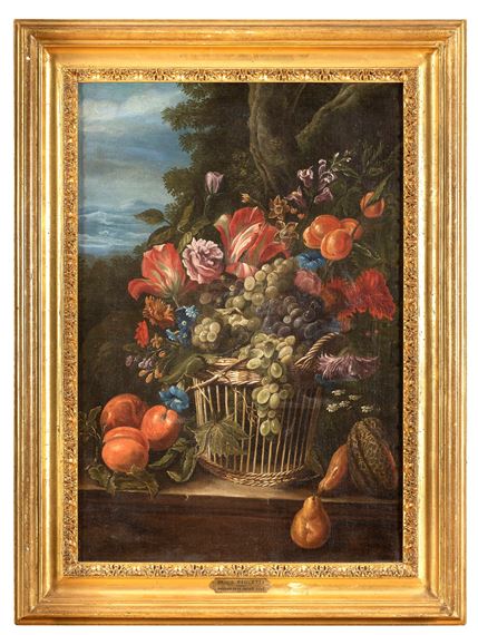 Paolo Paoletti | PAESAGGIO CON NATURA MORTA DI FIORI E FRUTTA | MutualArt