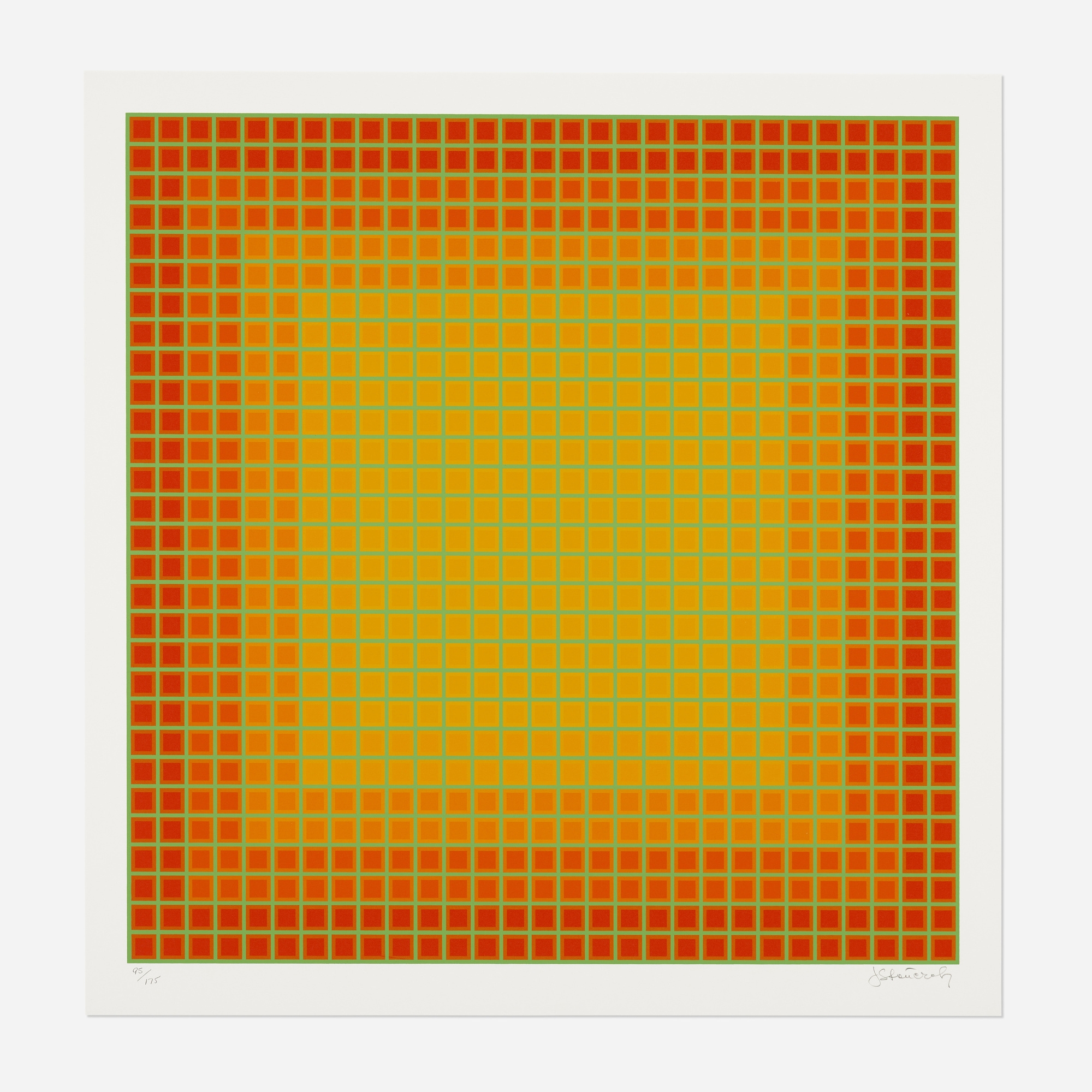 Julian Stanczak | Let It Be Orange (1981) | MutualArt