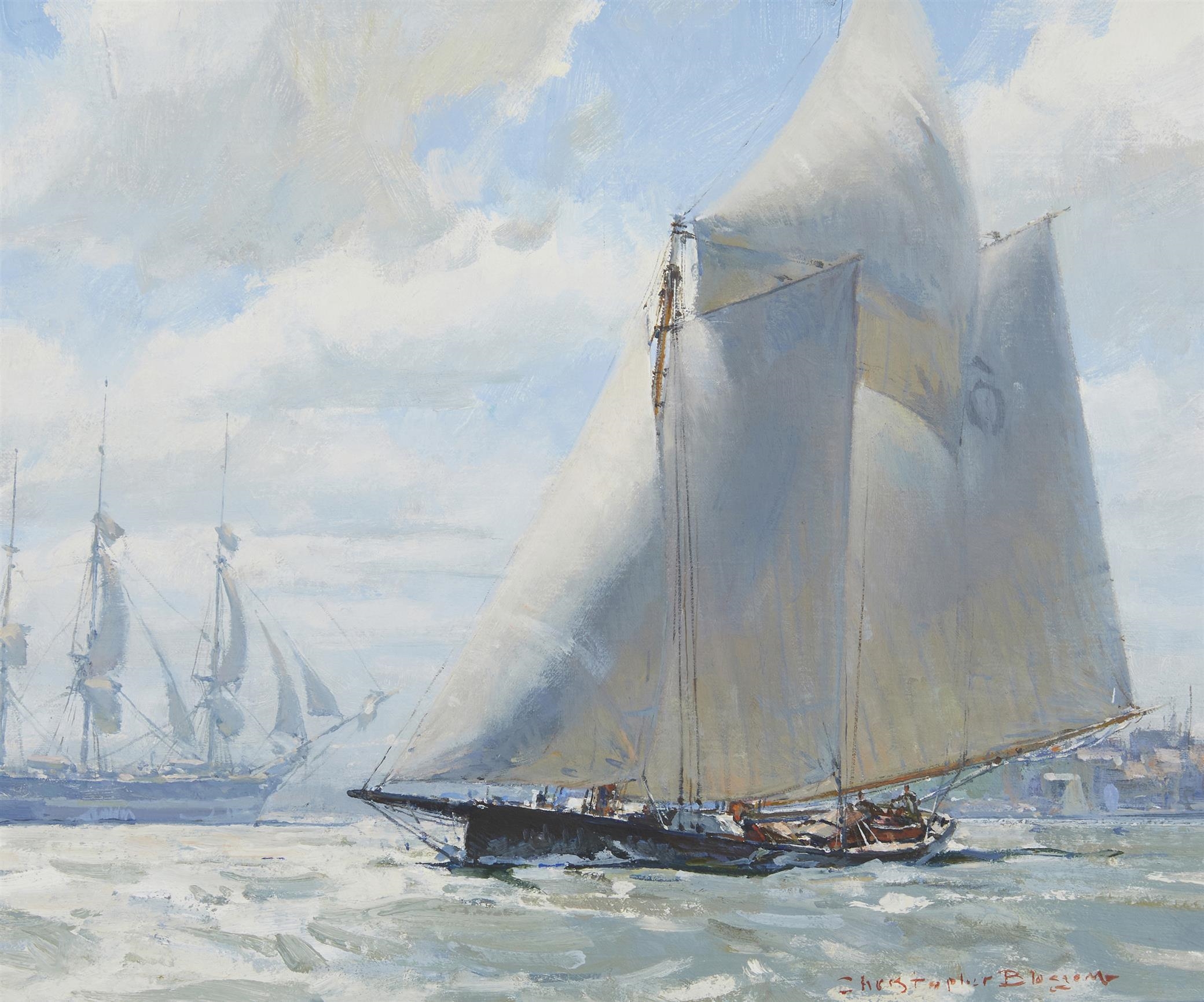 Christopher Blossom | New York Pilot Boat George Steers in the East ...