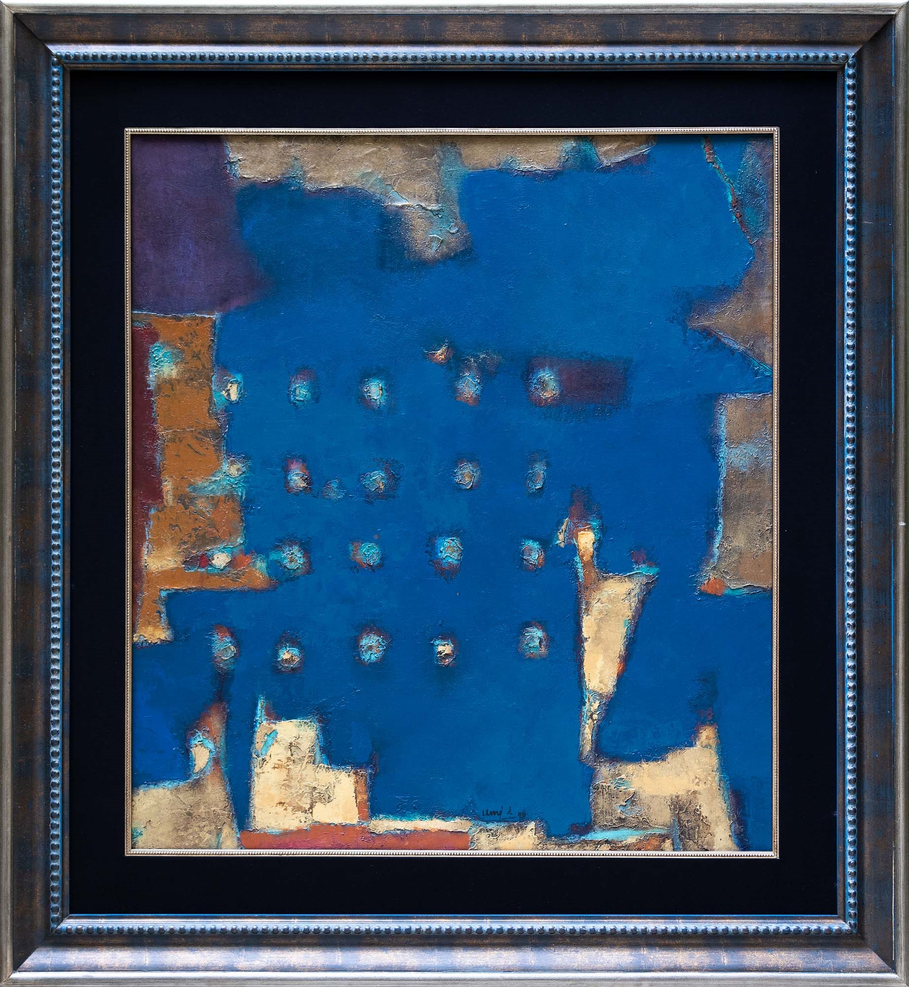 Umi Dachlan | Bidang Biru Dengan Bongkahan Emas, 1990 (1990) | MutualArt